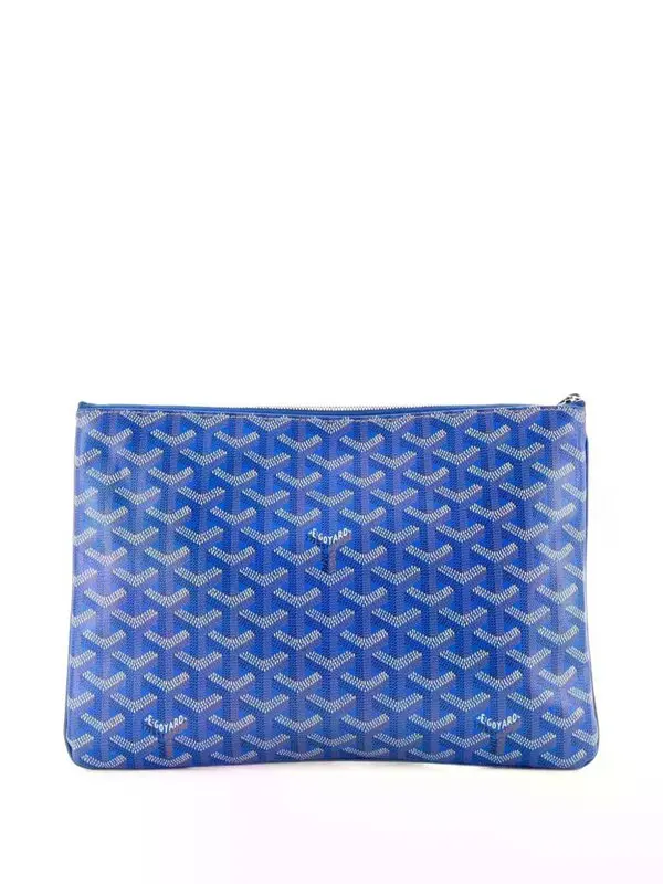 Goyard Senat Zip Coated Canvas Mm Pouch - Blue