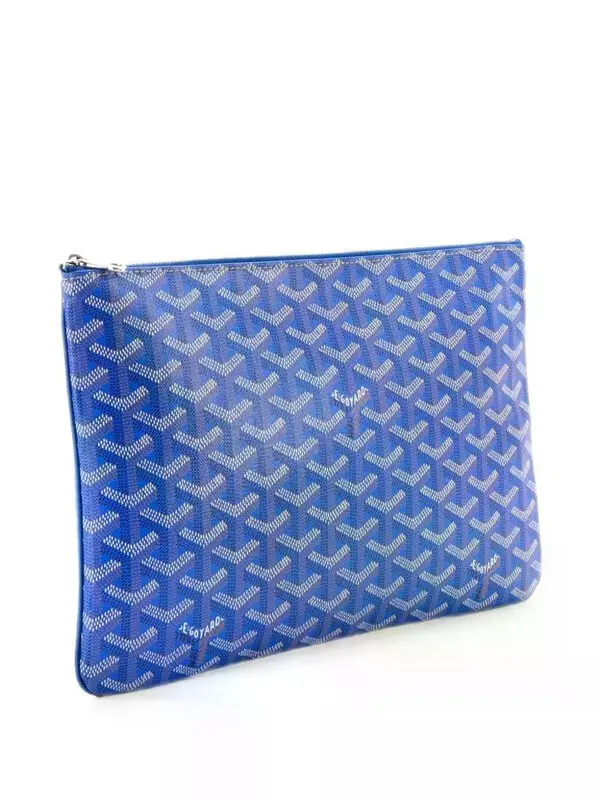 Goyard Senat Zip Coated Canvas Mm Pouch - Blue