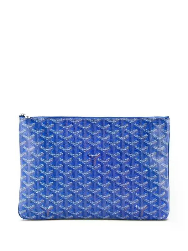 Goyard Senat Zip Coated Canvas Mm Pouch - Blue