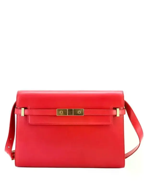 Saint Laurent Manhattan Leather Medium Shoulder Bag - Red