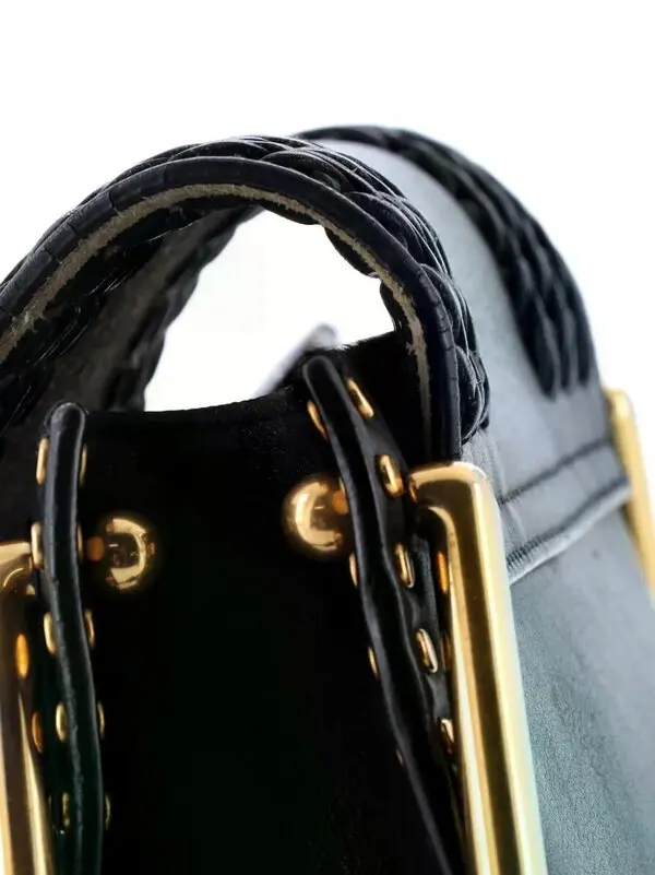 Chloé Hudson Handbag Whipstitch Leather Small Crossbody Bag - Black