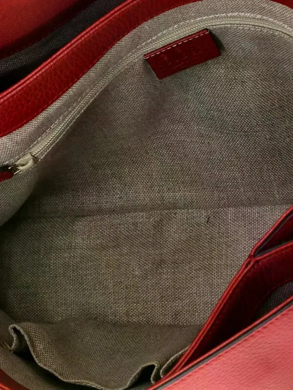 Gucci Interlocking Top Handle Bag Leather Medium Shoulder Bag