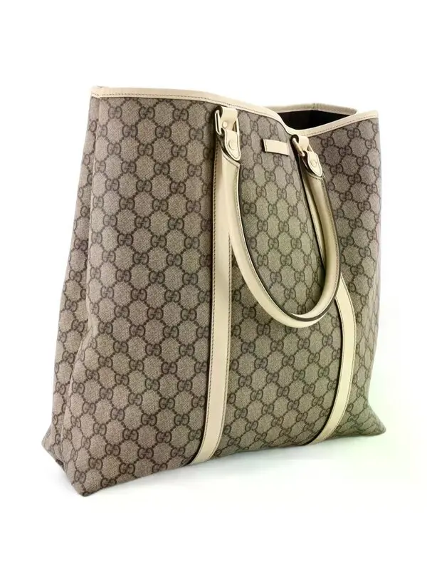 Gucci Joy Gg Coated Canvas With Leather Large Tote Bag