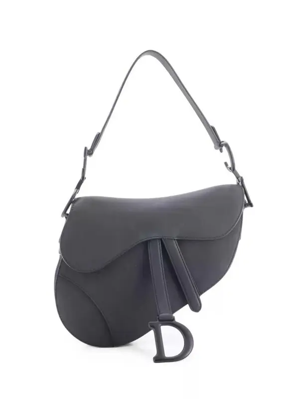 Dior Ultra Matte Saddle Handbag Leather Medium Shoulder Bag - Black