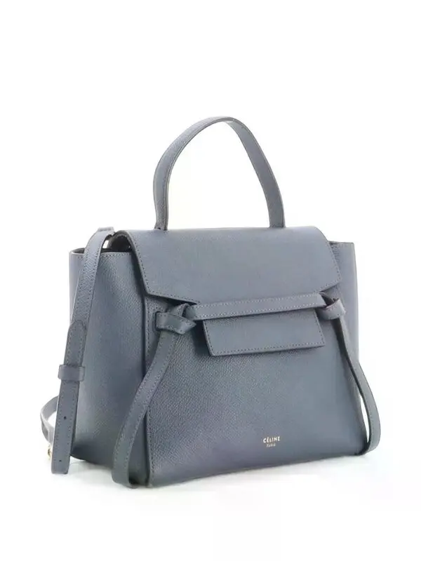 Celine Belt Bag Textured Leather Nano Shoulder Bag - Blue