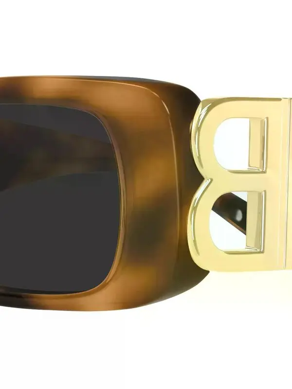 Balenciaga Dynasty Logo-plaque Rectangle-frame Sunglasses