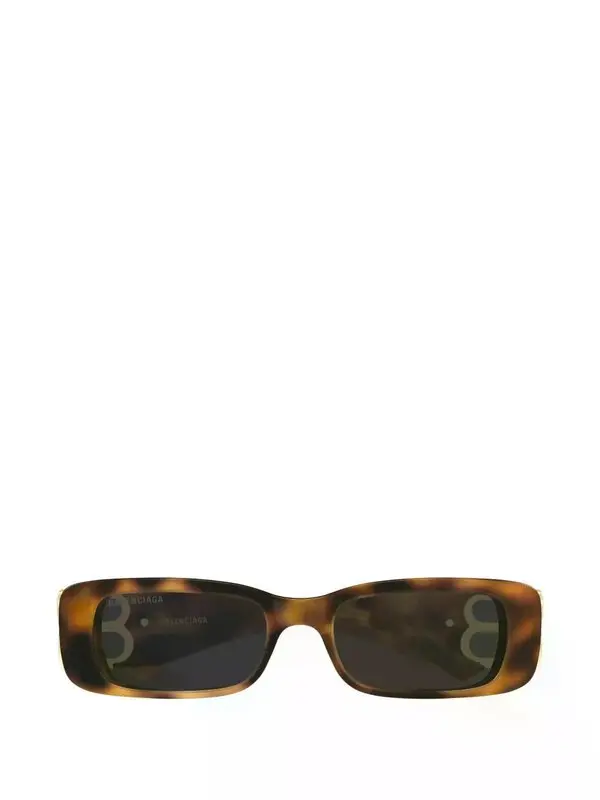 Balenciaga Dynasty Logo-plaque Rectangle-frame Sunglasses - Brown