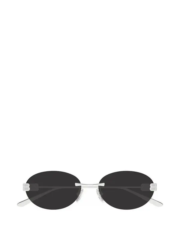 Balenciaga Gossip Bb Rimless Oval-frame Sunglasses - Silver