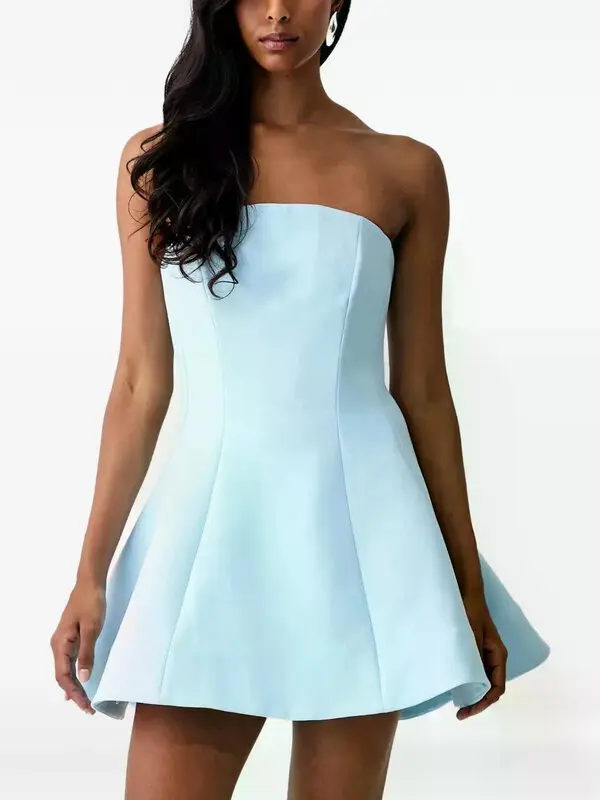 Bardot Nikita Strapless Panelled Mini Dress - Blue