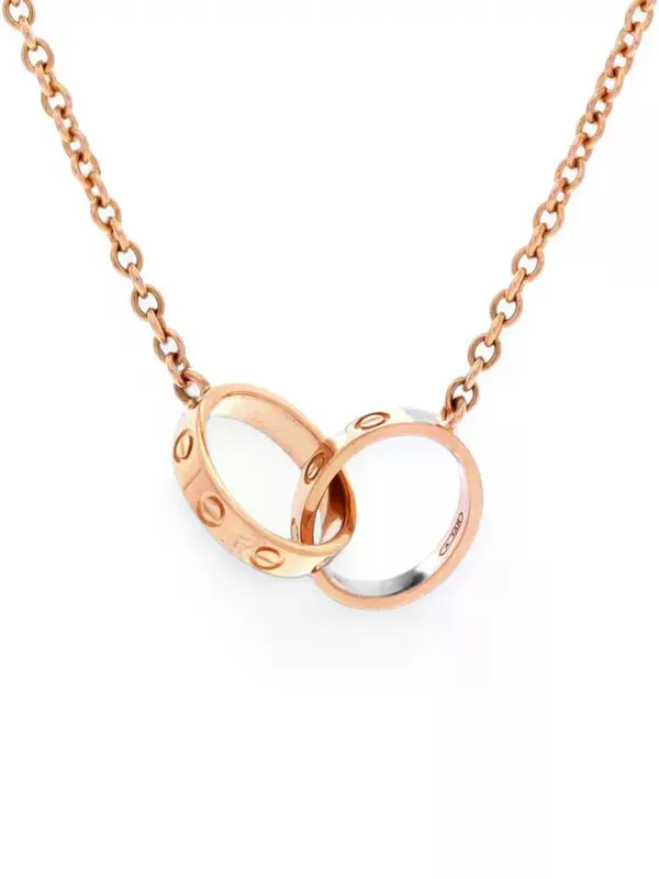 Cartier Love Interlocking 18k Rose Gold Necklace