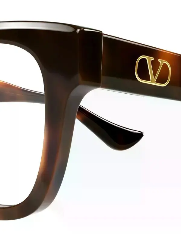 Valentino Garavani Vlogo Tortoiseshell-effect Geometric-frame Glasses
