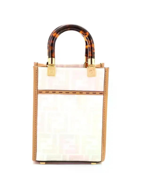 Fendi Sunshine Shopper Printed Zucca Coated Canvas Mini Tote Bag