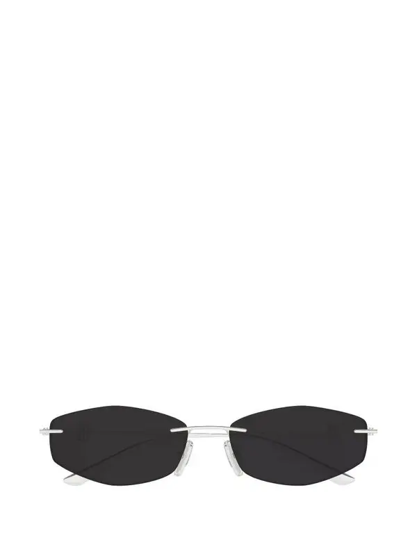 Balenciaga Nano Rimless Geometric-frame Sunglasses - Silver