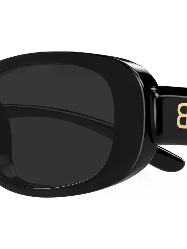 Balenciaga Bb Logo-plaque Oval-frame Sunglasses