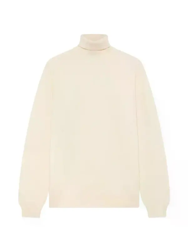 LARDINI Ribbed-knit Turtleneck Sweater - Neutrals
