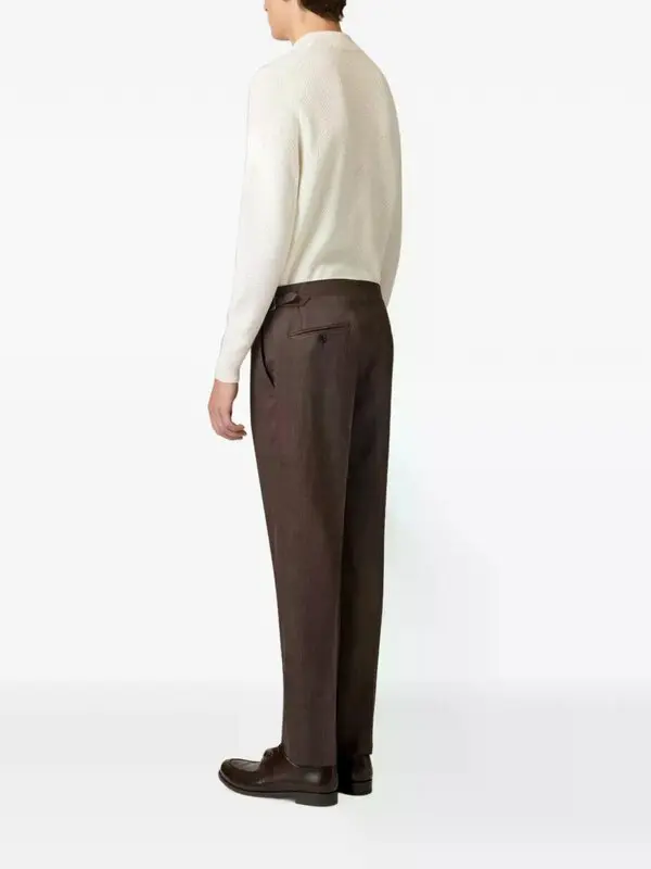 LARDINI Pleated Straight-leg Trousers