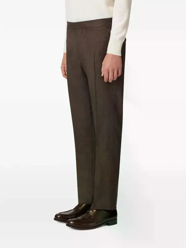 LARDINI Pleated Straight-leg Trousers