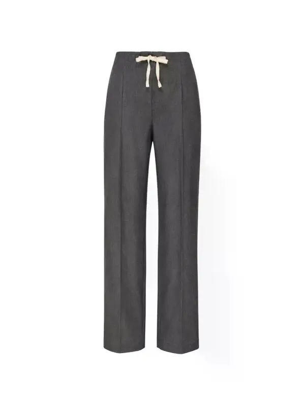 SONIA CARRASCO Pleated Drawstring Wool Trousers