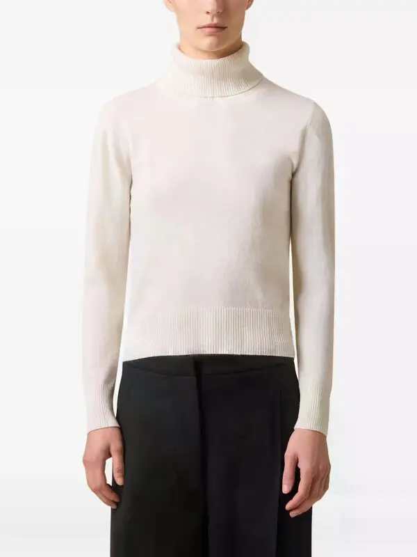 LARDINI Ribbed-knit Turtleneck Sweater