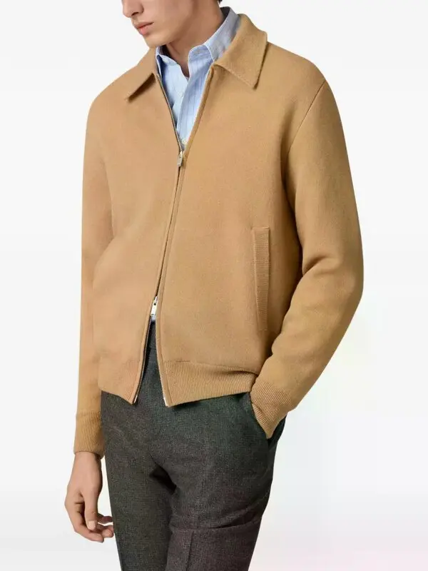 LARDINI Zip-up Knitted Bomber Jacket