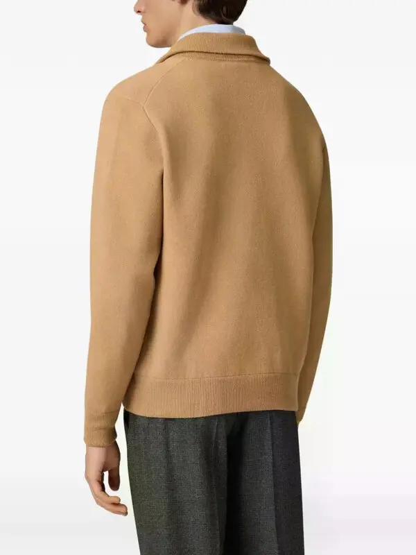 LARDINI Zip-up Knitted Bomber Jacket
