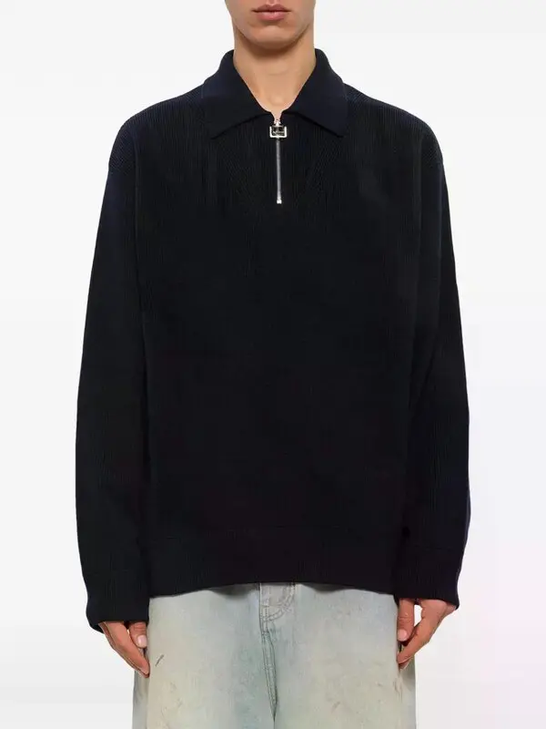 WOOYOUNGMI Zip-fastening Ribbed-knit Sweater