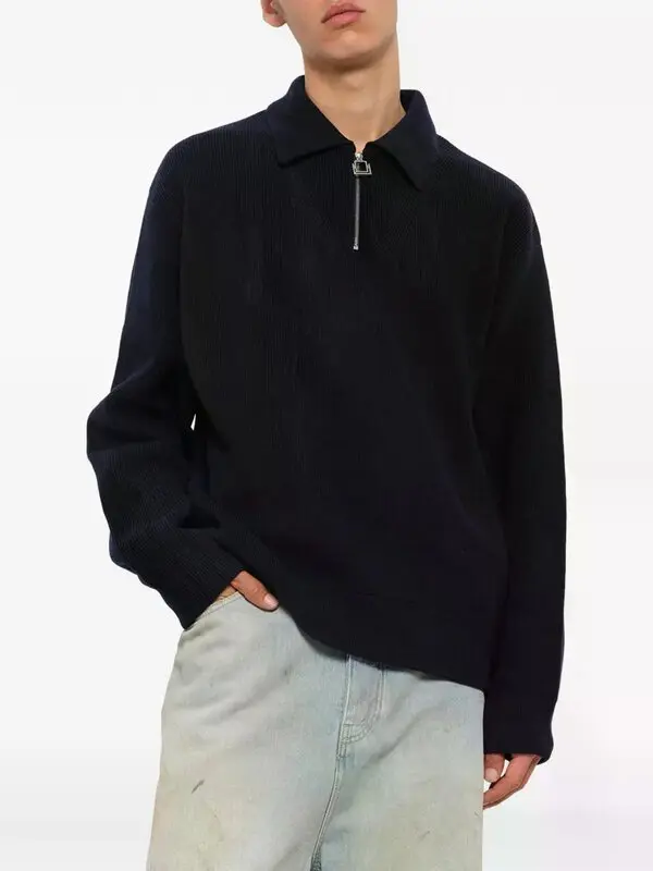 WOOYOUNGMI Zip-fastening Ribbed-knit Sweater