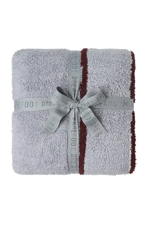Barefoot Dreams Cozychic Belmar Border Throw