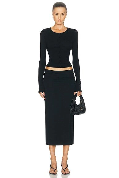 Enza Costa Silk Rib Essential Cardigan