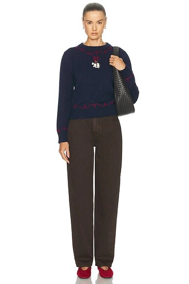 BODE Cowboy Appliqué Pullover Sweater
