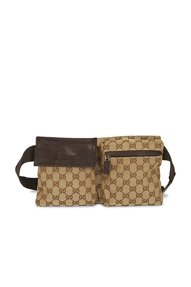 Gucci Double Pocket Belt Bag - Brown