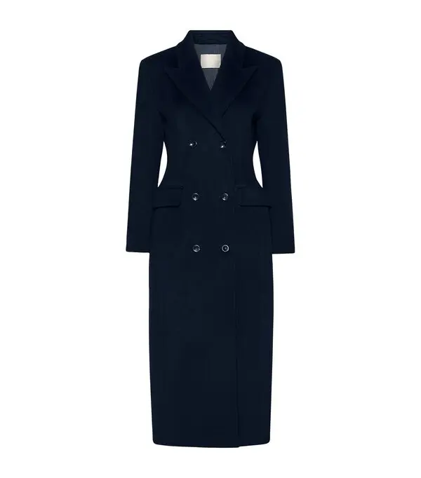 Marella Wool Double-breasted Coat - Navy