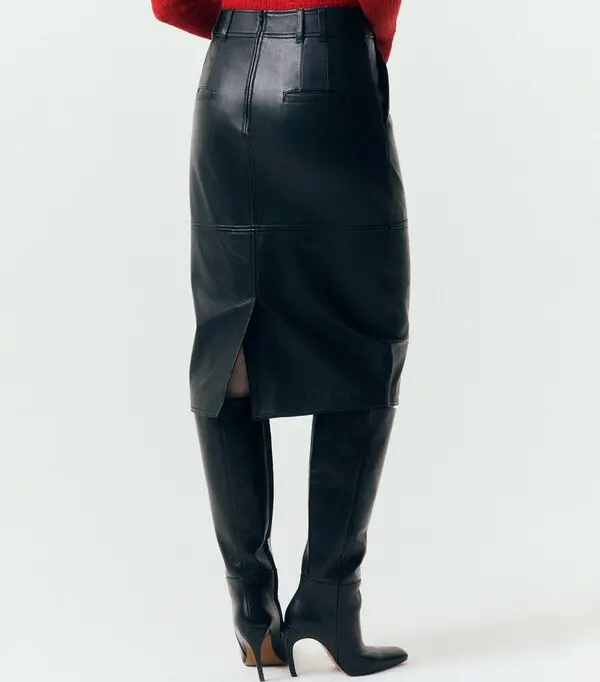 Marella Leather Panelled Skirt