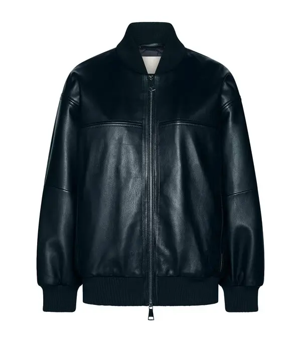 Marella Leather Bomber Jacket