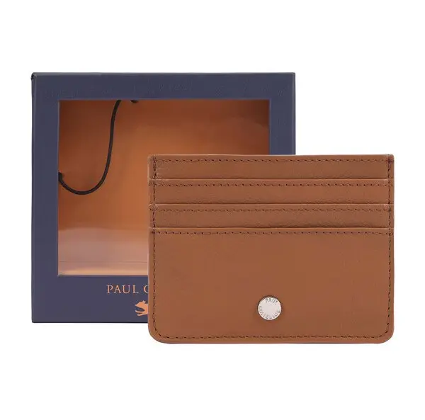 Paul Costelloe Dune Leather Card Holder - Brown