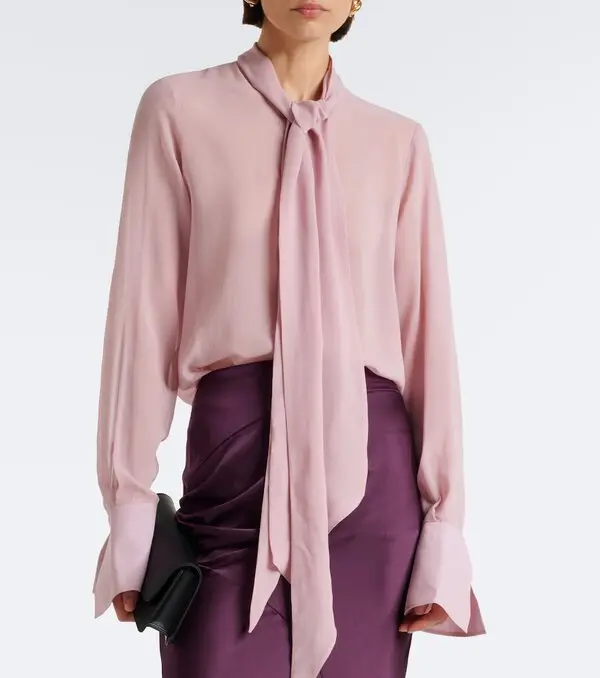 Nina Ricci Tie-neck Silk Blouse