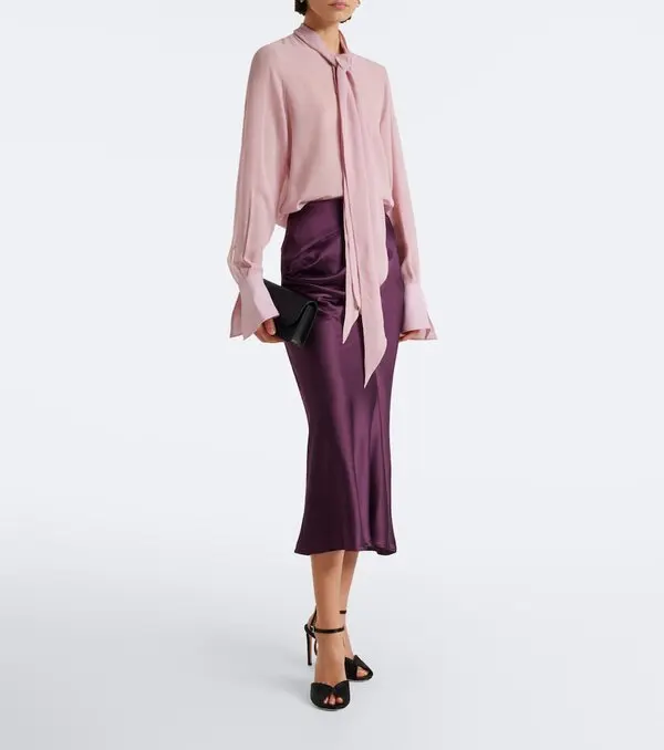 Nina Ricci Tie-neck Silk Blouse