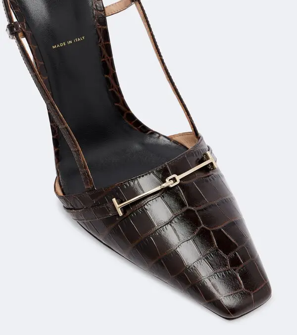 TOM FORD Croc-effect Leather Slingback Pumps