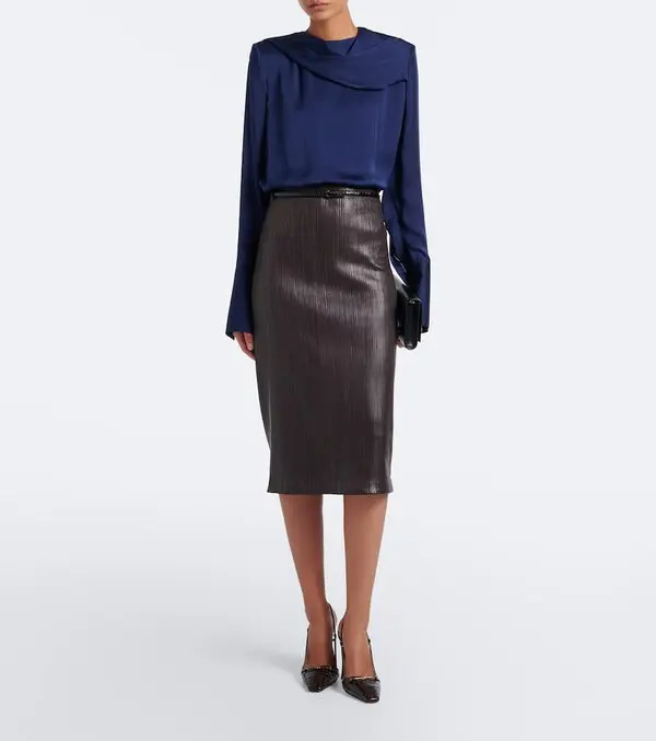 TOM FORD Croc-effect Leather Slingback Pumps