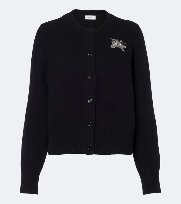 Burberry Ekd Embellished Wool And Cashmere Cardigan