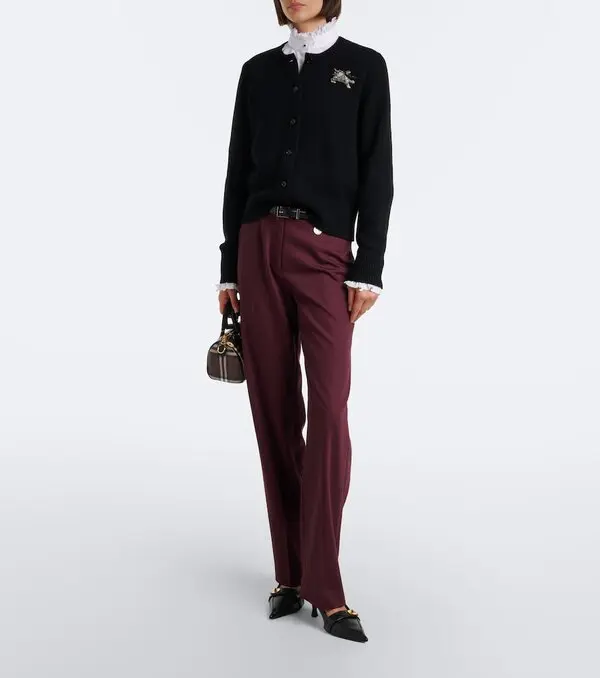 Burberry Ekd Embellished Wool And Cashmere Cardigan