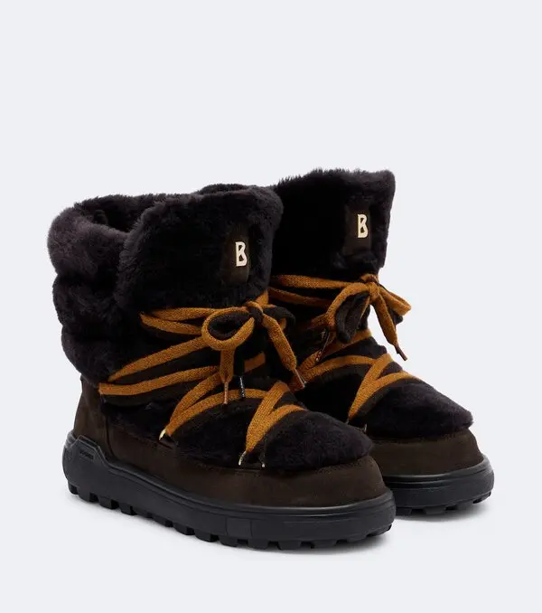 Bogner Chamonix Shearling And Suede Snow Boots