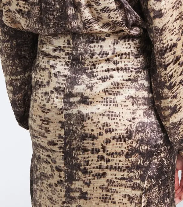 Isabel Marant Étoile Laren Snake-print Silk Satin Midi Skirt