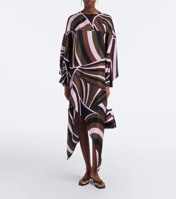 Emilio Pucci Iride Crepe De Chine Silk Kaftan