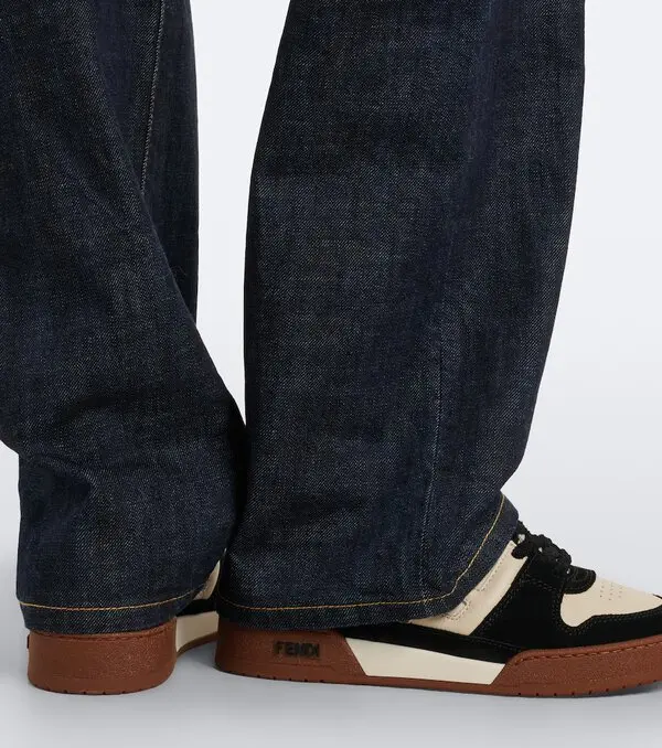Fendi Match Leather Sneakers