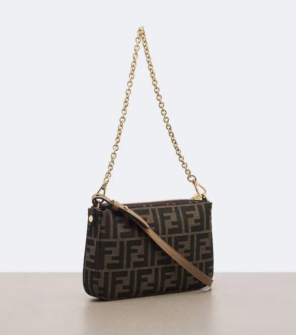Fendi Tube Ff Zucca Pouch With Strap