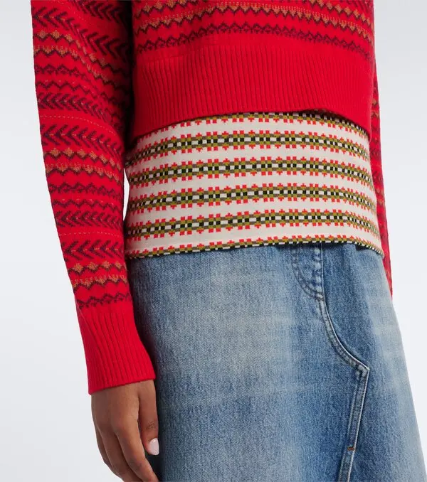 Dries Van Noten Jacquard Wool-blend Polo Sweater