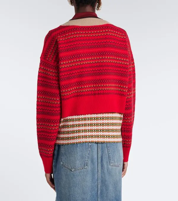 Dries Van Noten Jacquard Wool-blend Polo Sweater