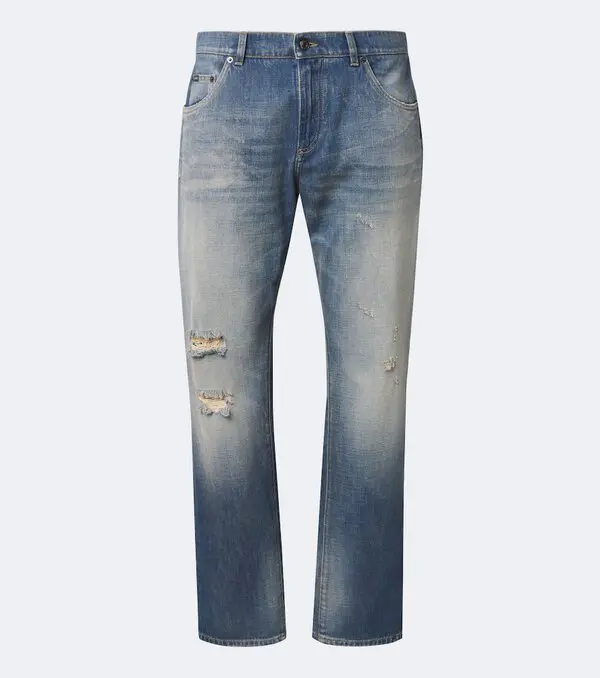 Dolce & Gabbana Distressed Straight Jeans