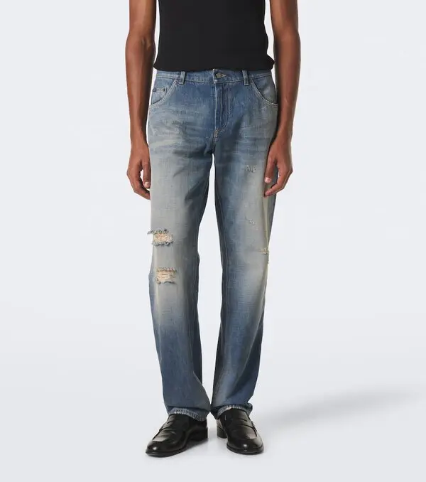 Dolce & Gabbana Distressed Straight Jeans